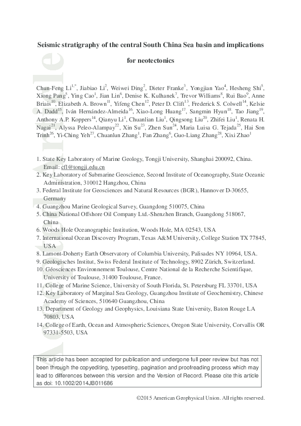 (PDF) Seismic stratigraphy of the central South China Sea basin and ...