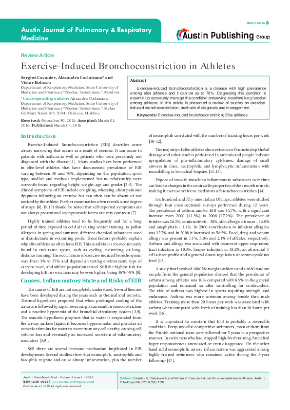 (PDF) Mechanisms of exercise-induced bronchoconstriction in athletes ...