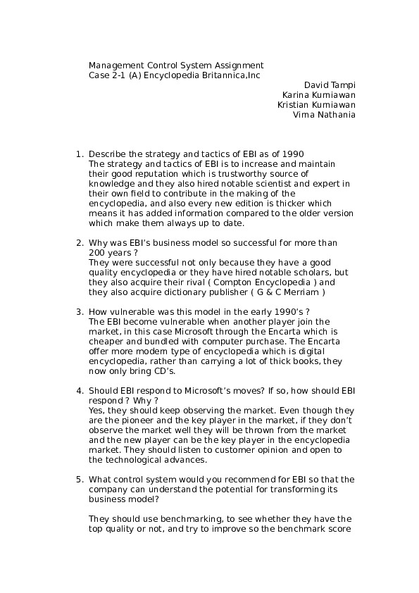 (DOC) Management Control System Assignment