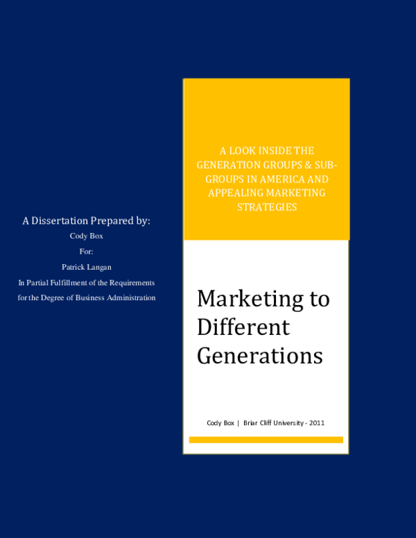 (PDF) Marketing to Different Generations | 2012