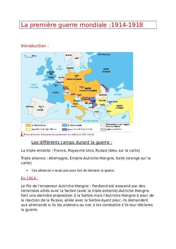 (DOC) La première guerre mondiale
