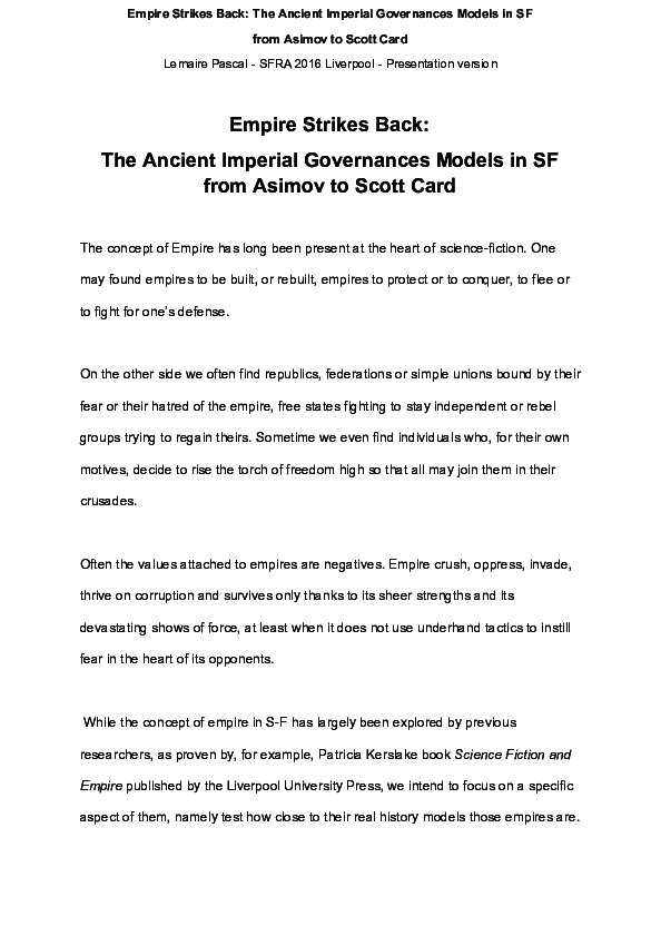 (PDF) Empire Strikes Back: The Ancient Imperial Governances Models in ...