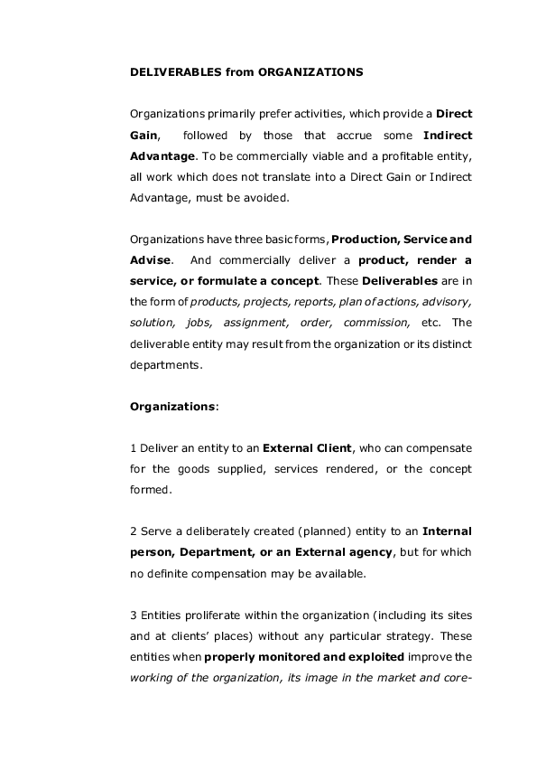 (PDF) DELIVERABLES from ORGANIZATIONS