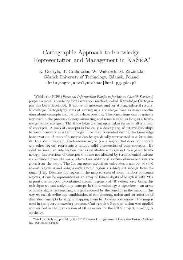 (PDF) Cartographic Approach to Knowledge Representation and Management ...