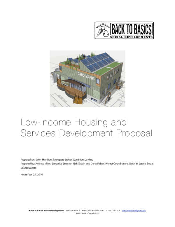 (PDF) Low-Income Housing and Services Development Proposal