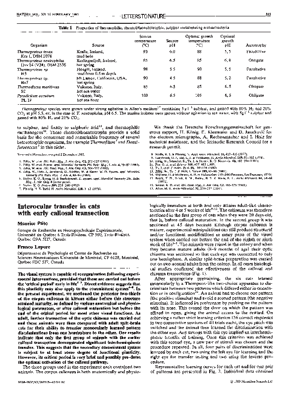 (PDF) Interocular transfer in cats with early callosal transaction ...
