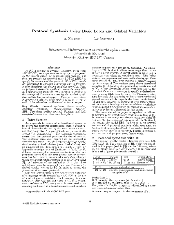 (PDF) Protocol synthesis using basic Lotos and global variables