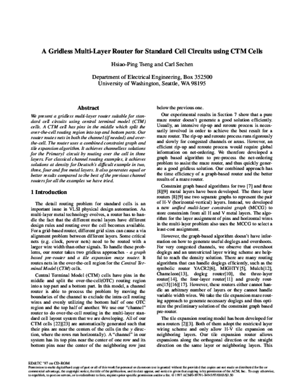 Pdf A Gridless Multilayer Router For Standard Cell Circuits Using Ctm