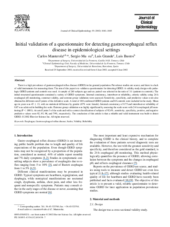 (PDF) Initial validation of a questionnaire for detecting ...