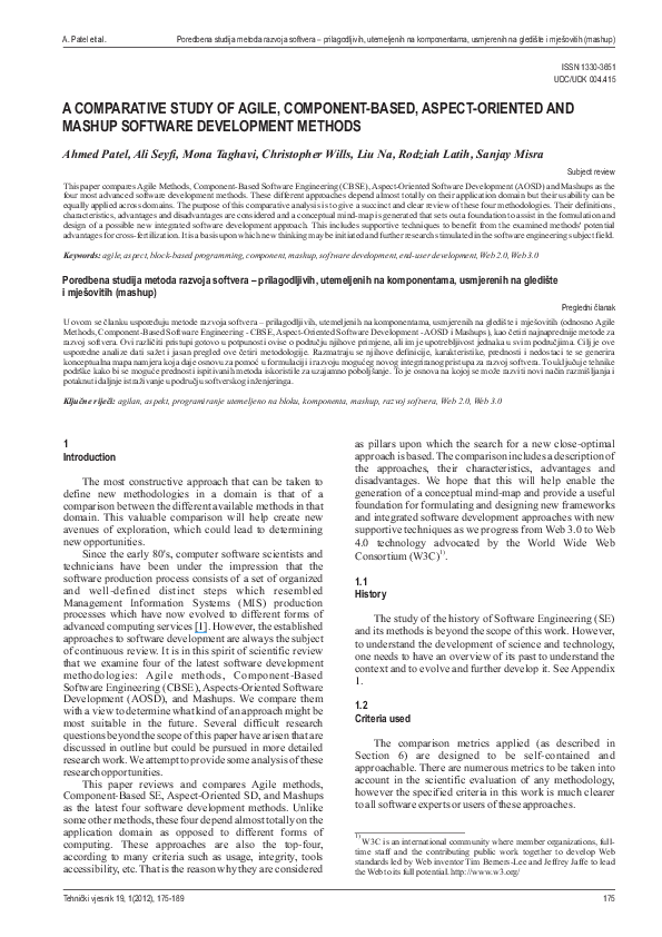 (PDF) A comparative study of agile, component-based, aspect-oriented and mashup software ...