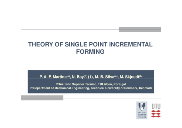 (PDF) Theory of single point incremental forming