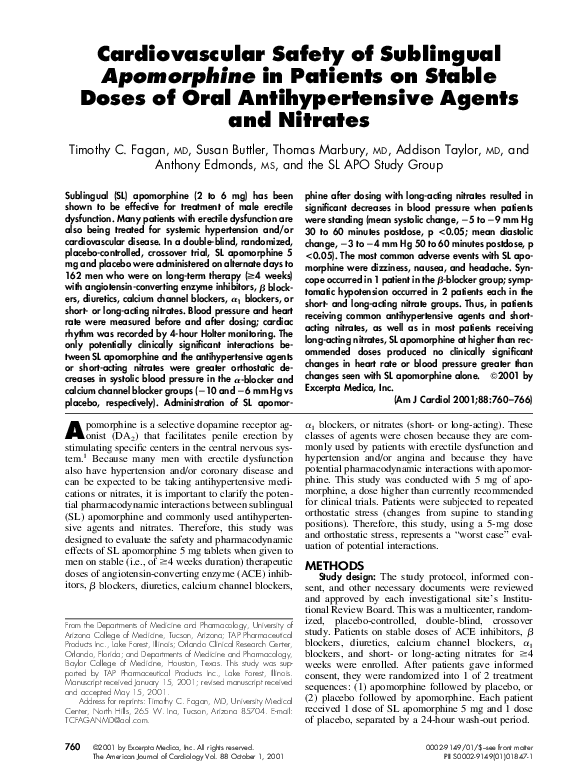 (PDF) Cardiovascular safety of sublingual apomorphine in patients on ...