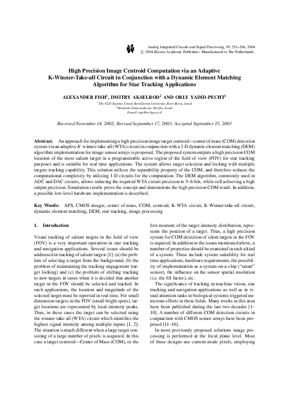 (PDF) High Precision Image Centroid Computation via an Adaptive K-Winner-Take-all Circuit in ...