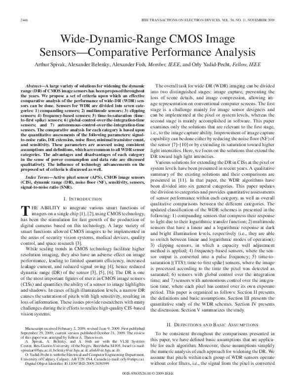 (PDF) Wide-Dynamic-Range CMOS Image Sensors—Comparative Performance Analysis