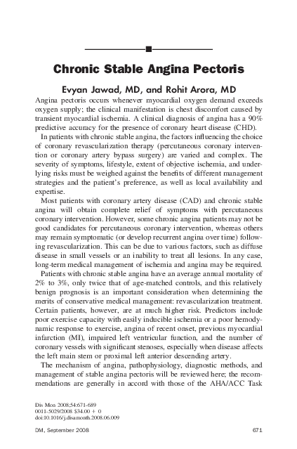 (PDF) Chronic Stable Angina Pectoris