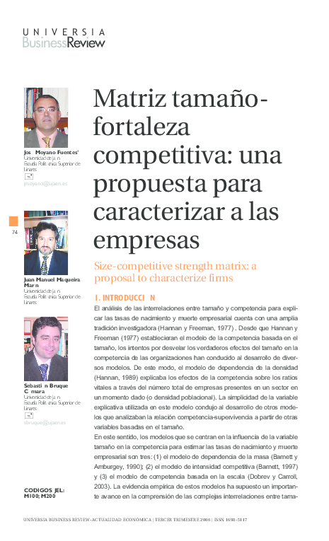 (PDF) Matriz tamaño-fortalezacompetitiva: unapropuesta paracaracterizar ...