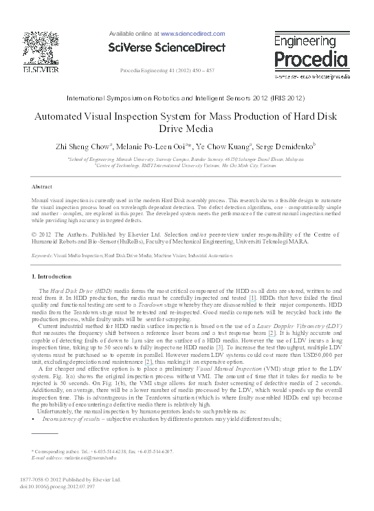 (PDF) Automated Visual Inspection System for Mass Production of Hard ...