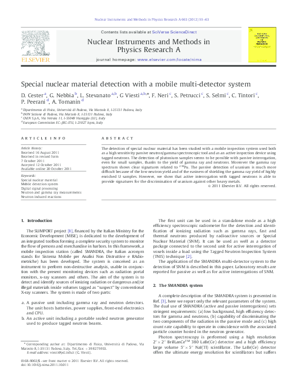 (PDF) Special nuclear material detection with a mobile multi-detector ...