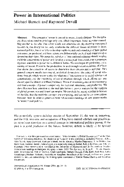 (PDF) Power in International Politics