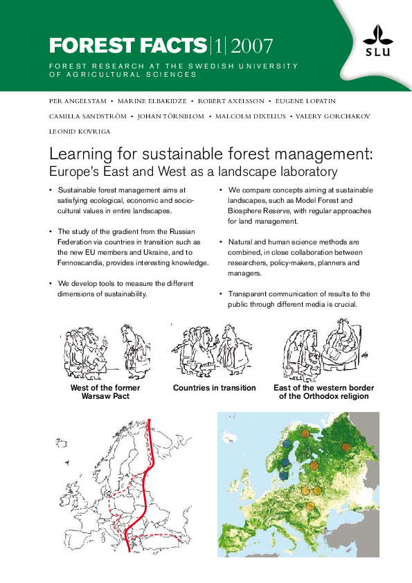 (PDF) Learning for sustainable forest management