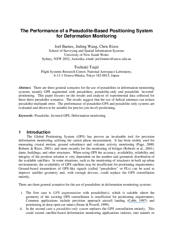 Pdf The Performance Of A Pseudolite Basedpositioning System For