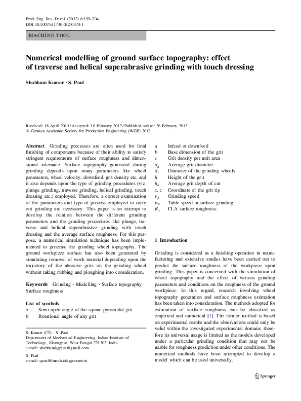 (PDF) Numerical modelling of ground surface topography: effect of ...
