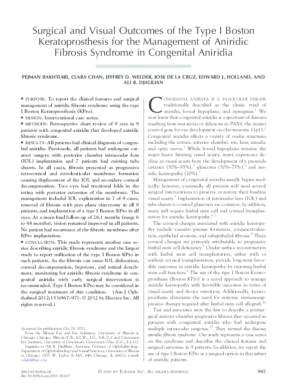 (PDF) Surgical and Visual Outcomes of the Type I Boston ...