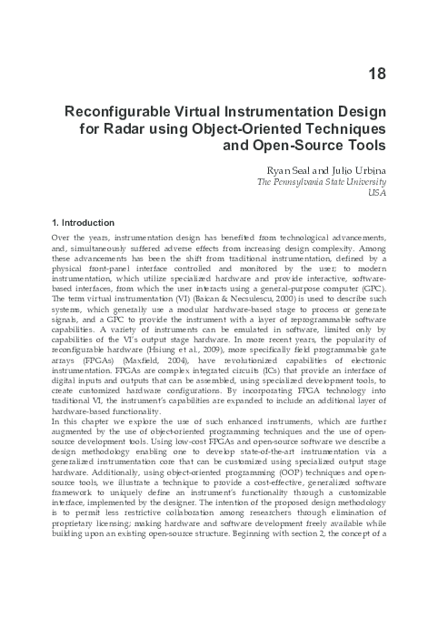 (PDF) Reconfigurable Virtual Instrumentation Design for Radar using Object-Oriented Techniques ...