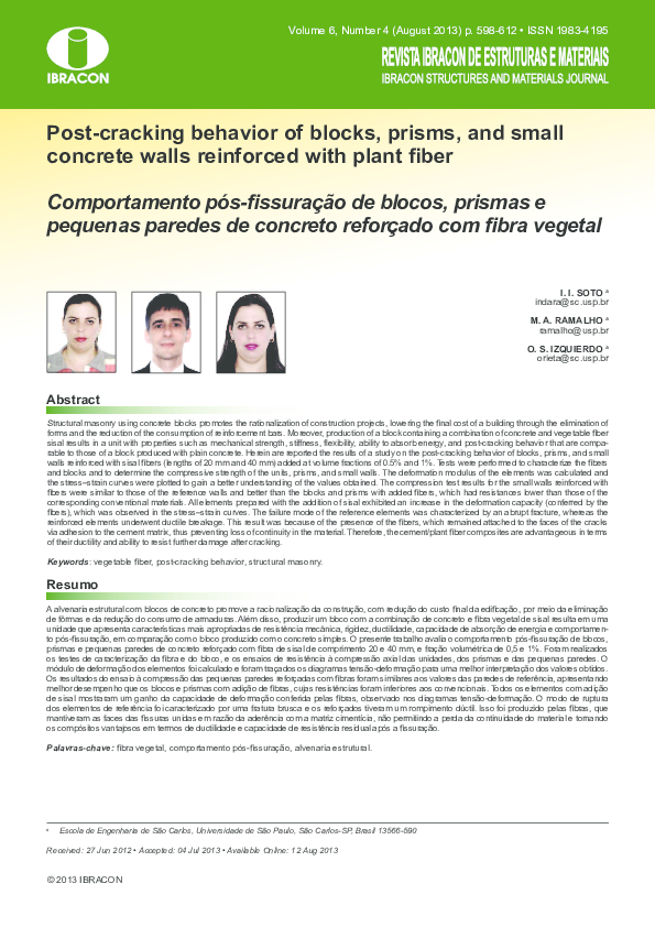 (PDF) Post-cracking behavior of blocks, prisms, and small concrete ...