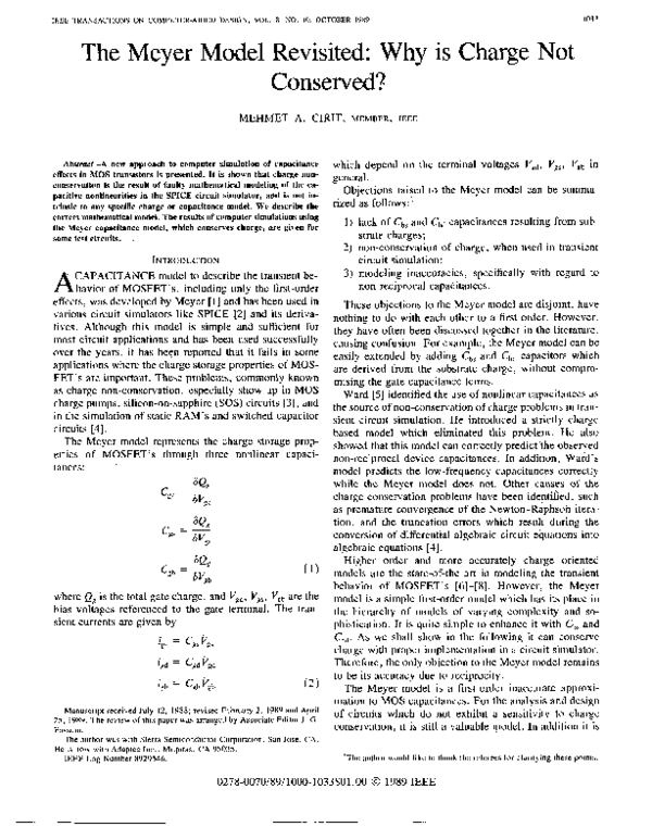(PDF) THE MEYER MODEL REVISITED - WHY IS CHARGE NOT CONSERVED
