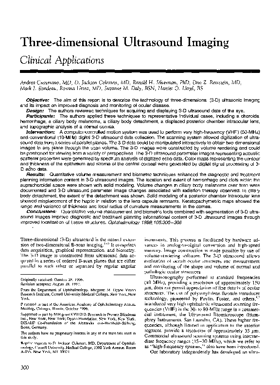 (PDF) Three-dimensional ultrasound imaging
