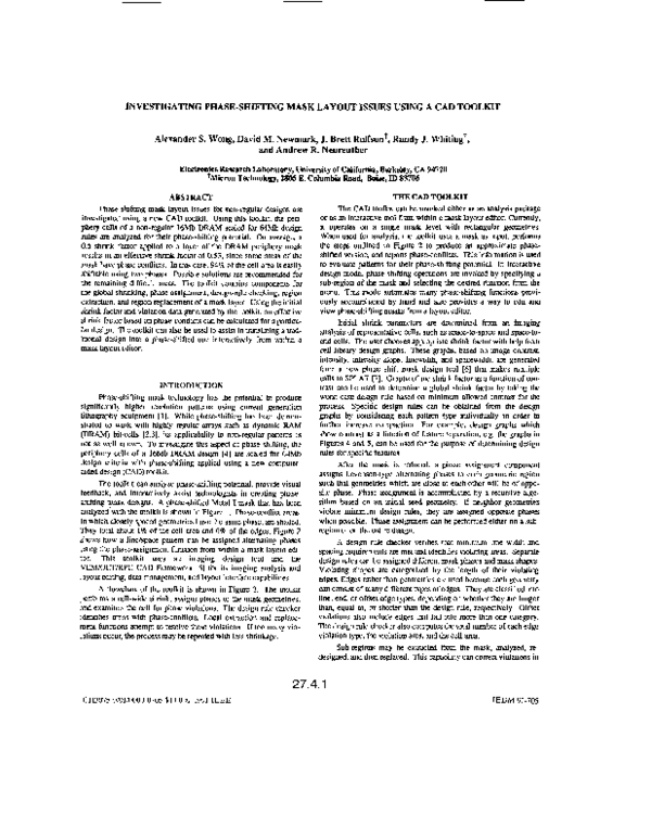 (PDF) Investigating phase-shifting mask layout issues using a CAD toolkit