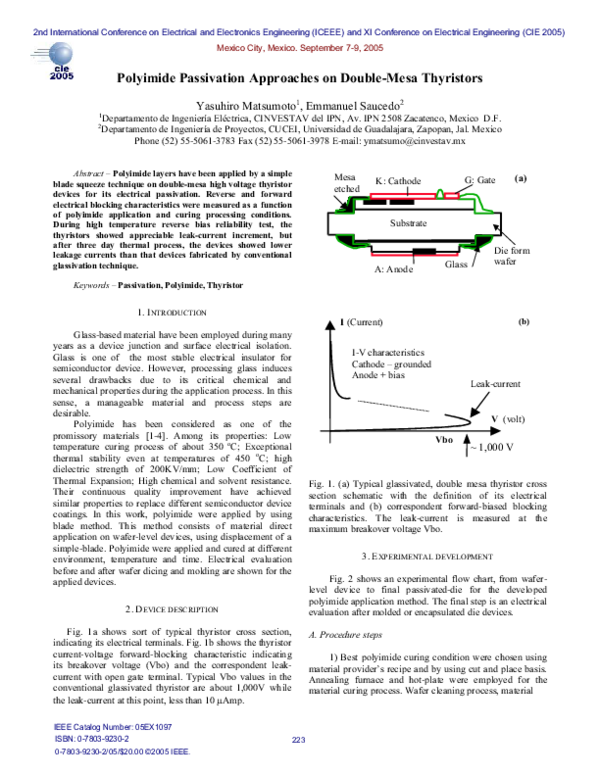 (PDF) Polyimide Passivation Approaches on Double-Mesa Thyristors