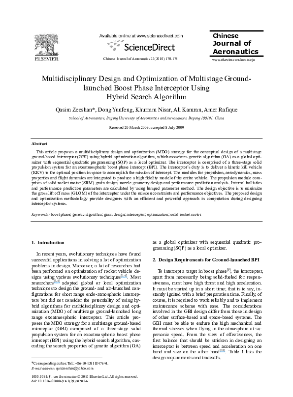 (PDF) Optimizing Multistage Ground-Launch Interceptors