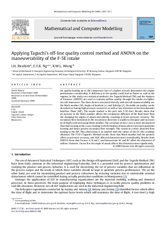 (PDF) Applying Taguchi's off-line quality control method and ANOVA on ...