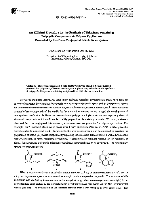 (PDF) An efficient procedure for the synthesis of thiophene-containing ...