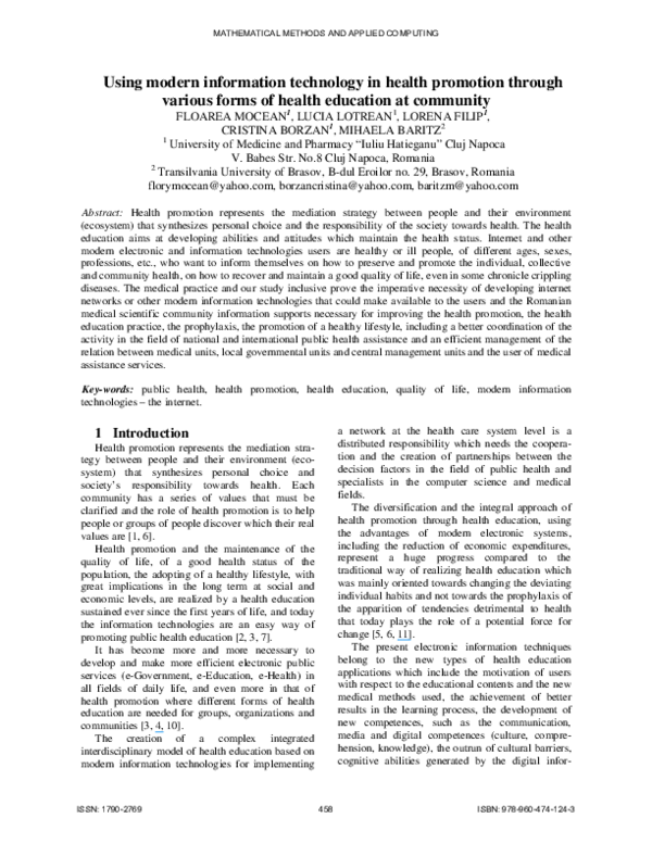 (PDF) Using modern information technology in health promotion through ...