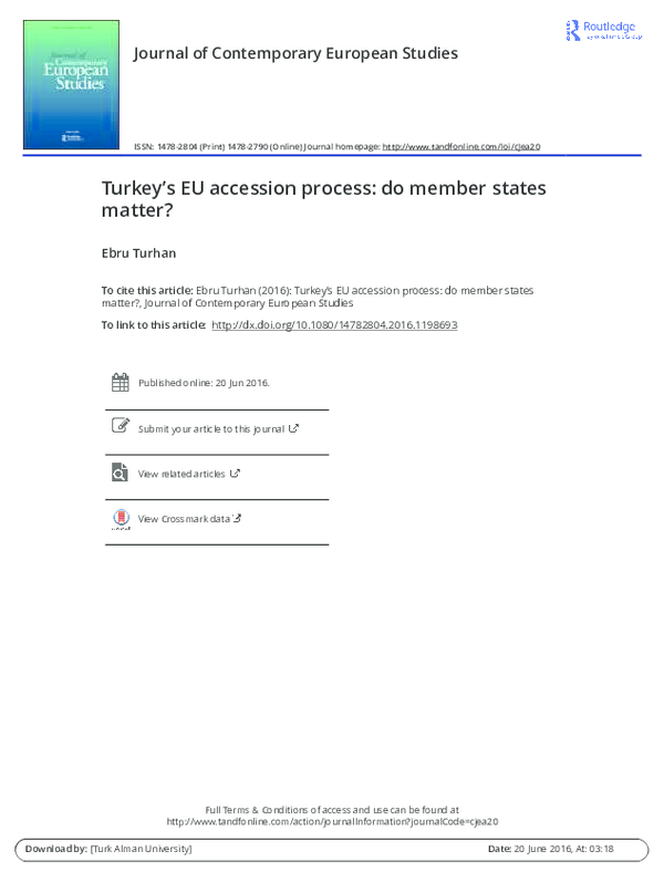 (PDF) Turkey's EU accession process: do member states matter?