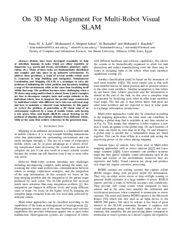 (PDF) On 3D Map Alignment For Multi-Robot Visual SLAM