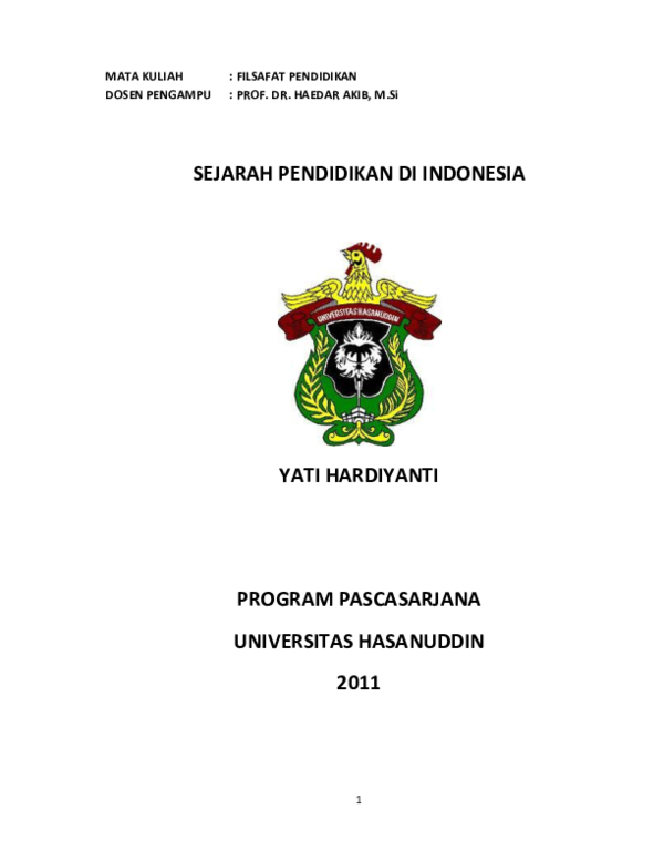 (PDF) Sejarah pendidikan di indonesia