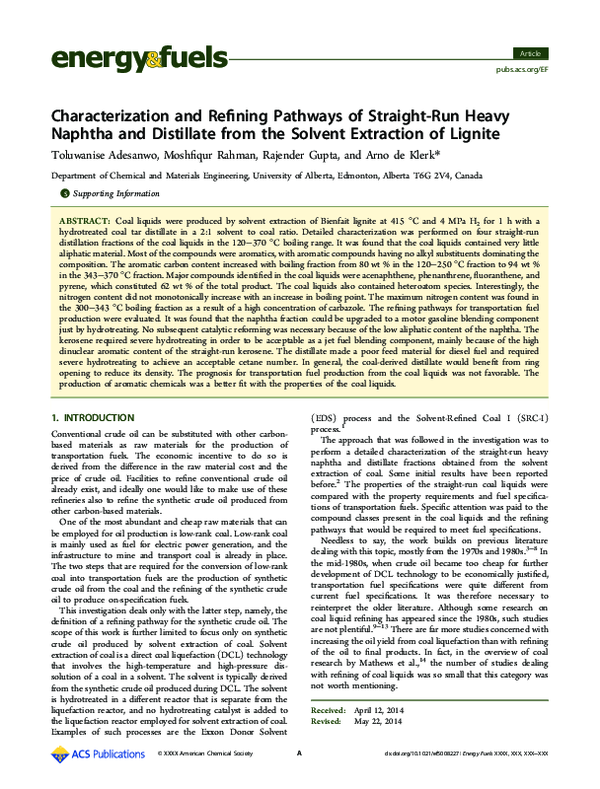 (PDF) Characterization and Refining Pathways of Straight-Run Heavy ...