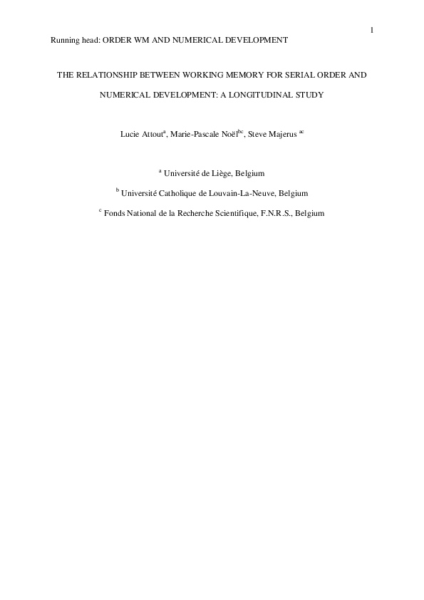 (PDF) The Relationship Between Working Memory for Serial Order and Numerical Development: A ...