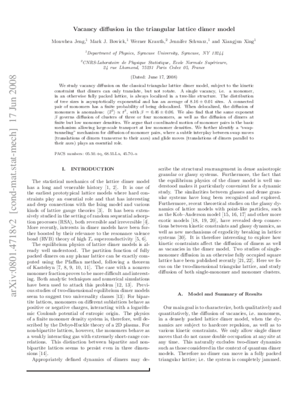 (PDF) Vacancy diffusion in the triangular-lattice dimer model ...