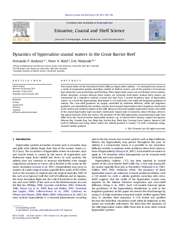 (PDF) The density-driven circulation of the coastal hypersaline system ...