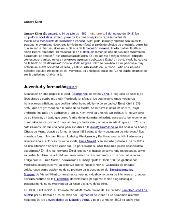 (DOC) Gustav Klimt