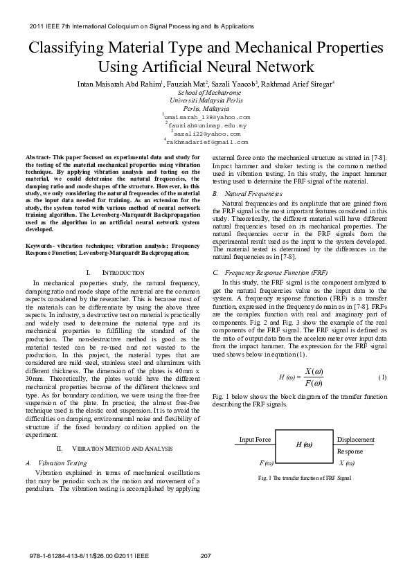 (PDF) Classifying material type and mechanical properties using ...