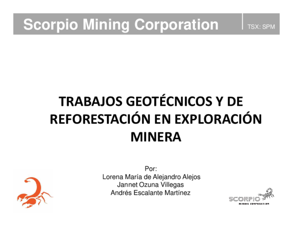 (PDF) TRABAJOS GEOTÉCNICOS Y DE REFORESTACIÓN EN EXPLORACIÓN MINERA ...