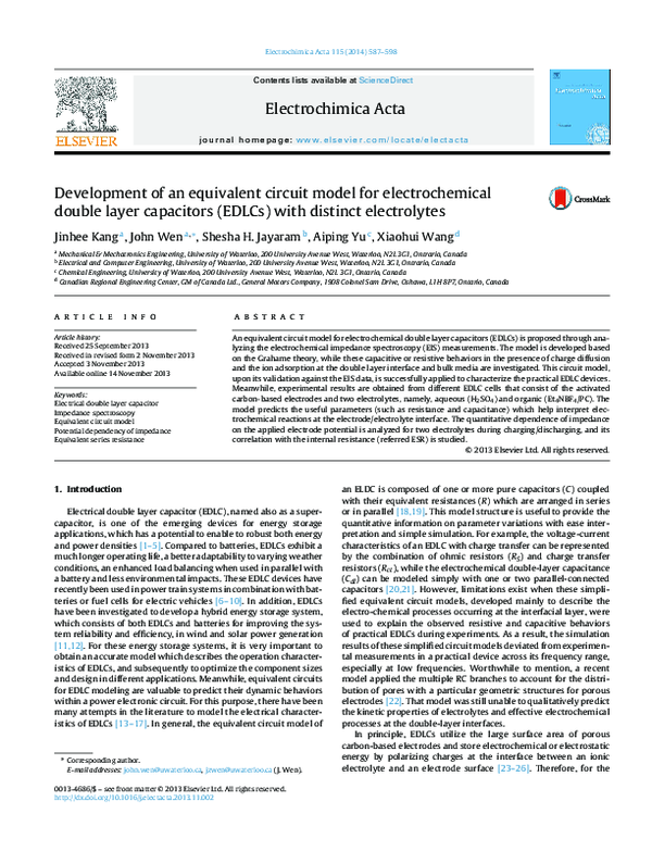 (PDF) Development of an equivalent circuit model for electrochemical ...