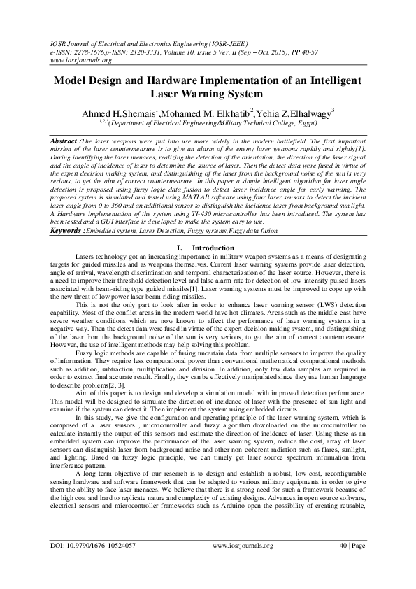 (PDF) Model Design and Hardware Implementation of an Intelligent Laser ...