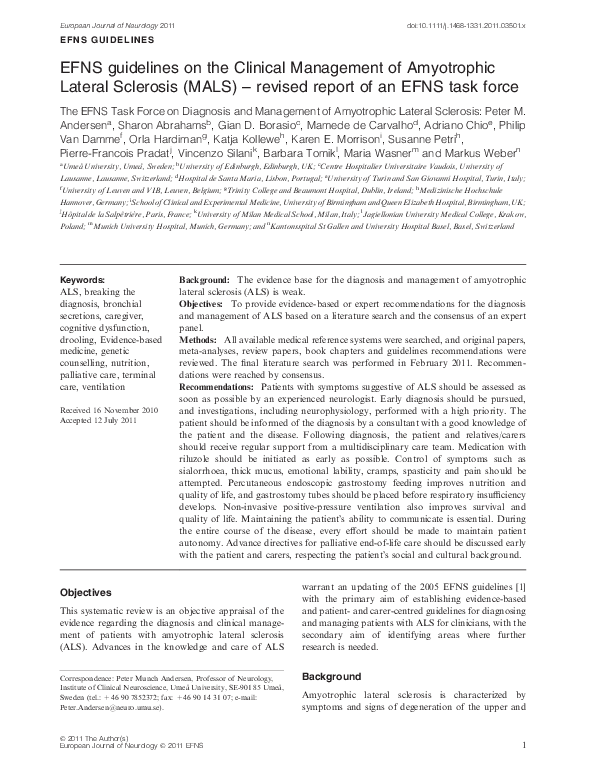 (PDF) Good practice in the management of amyotrophic lateral sclerosis ...